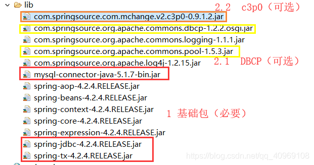Spring4 JDBC模板的使用（内置的连接池/DBCP/C3P0）_spring-jdbc-4.2.6 连接池-CSDN博客