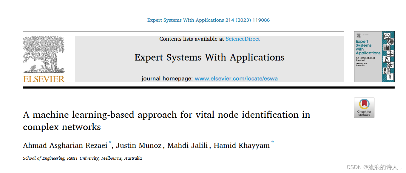 A machine learning-based approach for vital node identification in complex networks_vital nodes ...