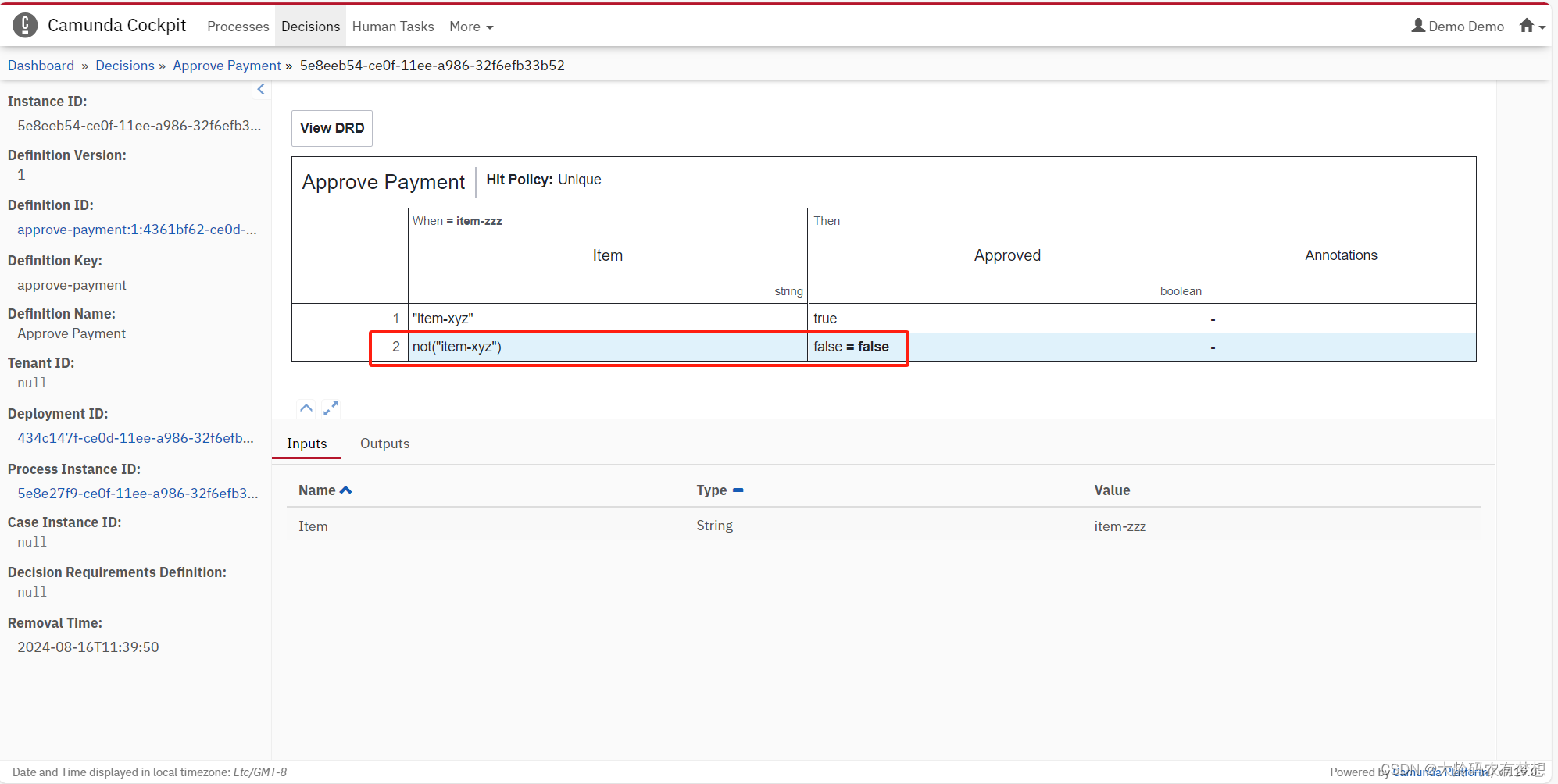 Camunda快速入门（五）：设计一个带DMN业务规则的流程_camunda dmn-CSDN博客