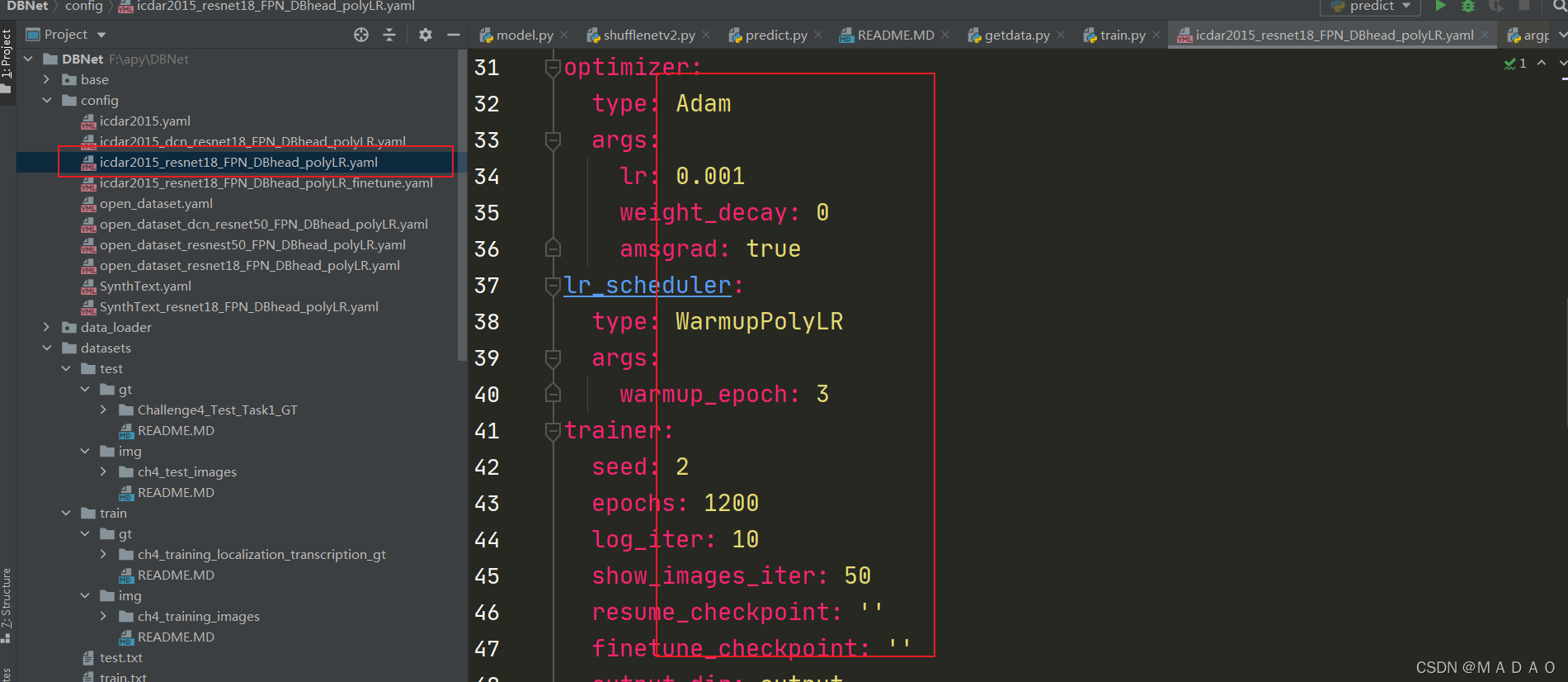 超详细记录在pycharm中训练测试DBnet(pytorch)_dbnet pytorch-CSDN博客