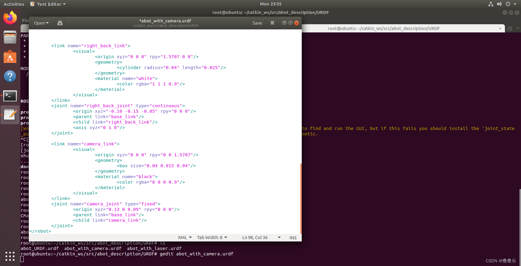 （仿真）创建 URDF 机器人模（1）_使用别人的.launch和.urdf文件做一个仿真-CSDN博客