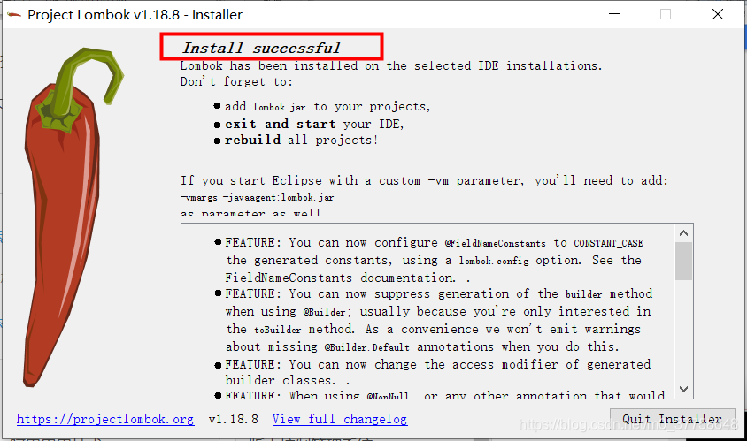 eclipse 安装 lombok----(springboot @Getter @Setter注解 生成不了 get set 方法 解决方法)_springboot2 lombok ...