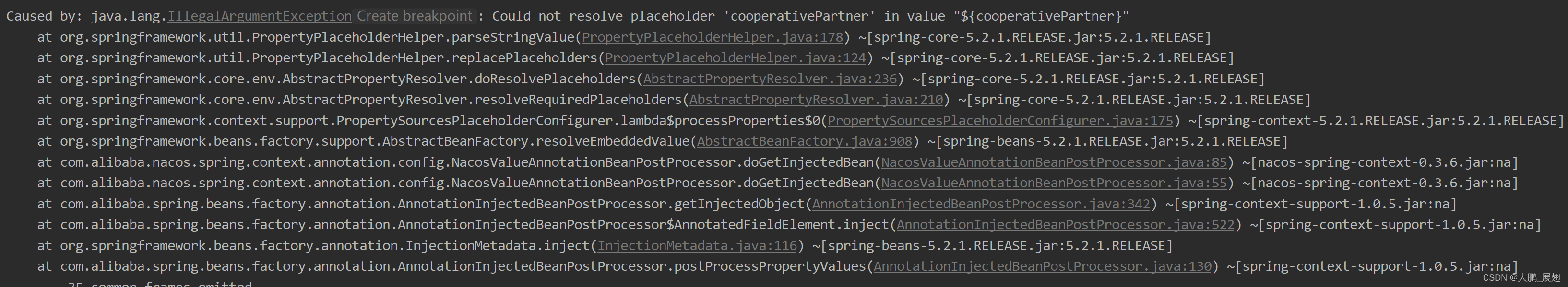 SpringCloud Nacos 配置注册中心报错 Could not resolve placeholder xxx in value_could not resolve ...