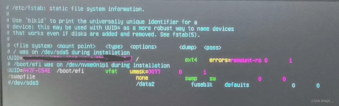 Ubuntu22.04修改/etc/fstab时参数设错，导致启动异常，无法进入系统_ubuntu修改fstab后无法进入-CSDN博客