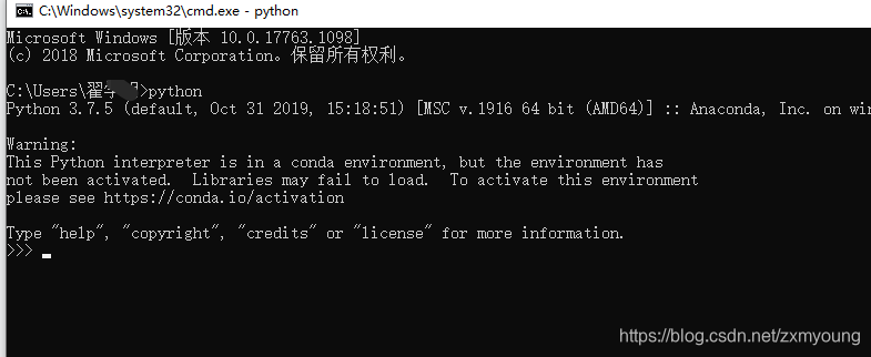 cmd打开输入python使用python,出现：Failed calling sys.__interactivehook……情况的解决方法_type "help", "copyright ...