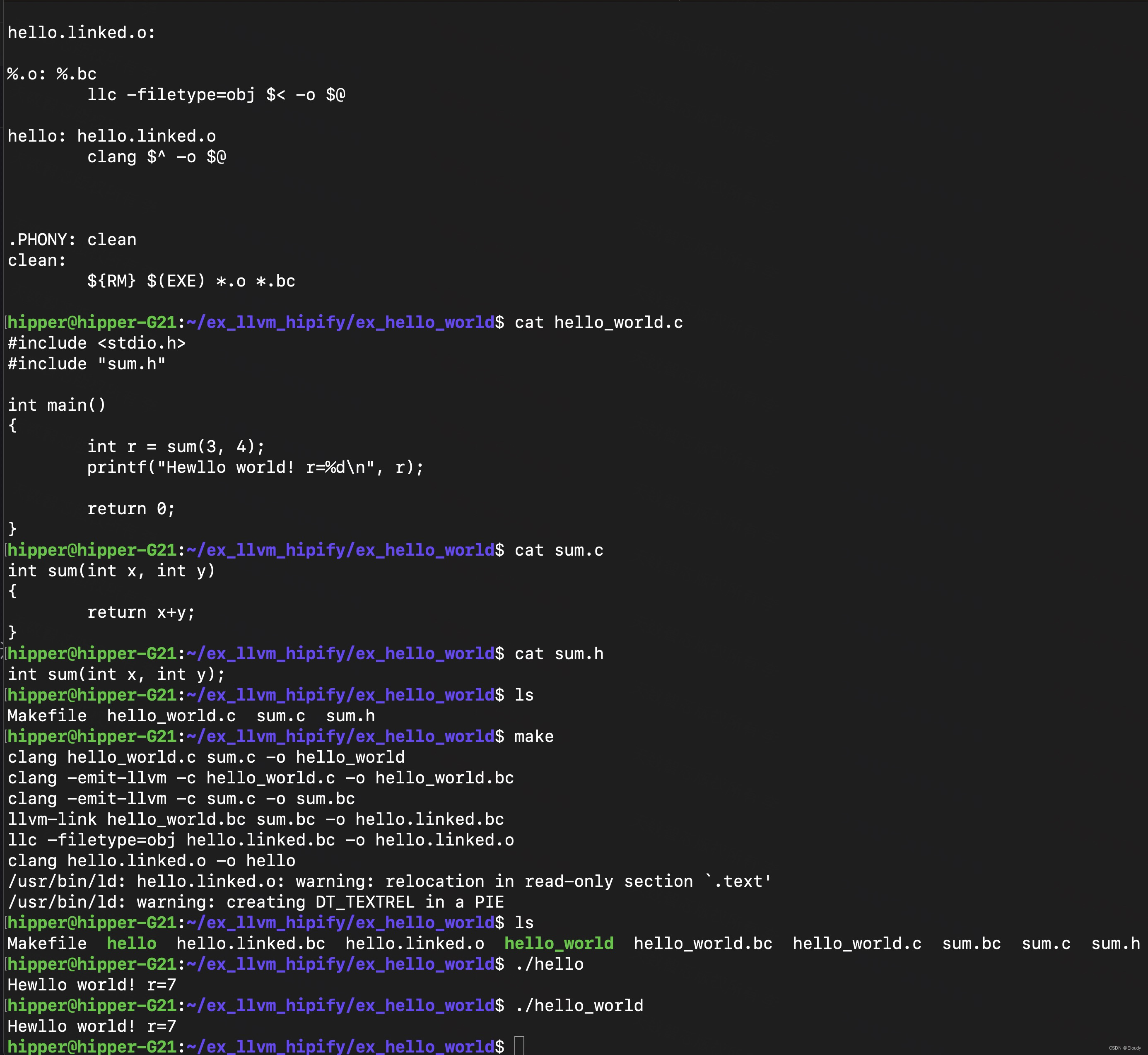 clang llc llvm-link llvm-config 应用示例-CSDN博客
