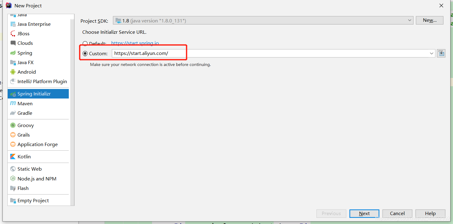 IDEA无法创建Spring Initializr项目，并且报错Initialization failed.. Please check ...
