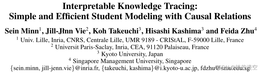 【AAAI22】Interpretable Knowledge Tracing: Simple and Efficient Student Modeling with Causal ...