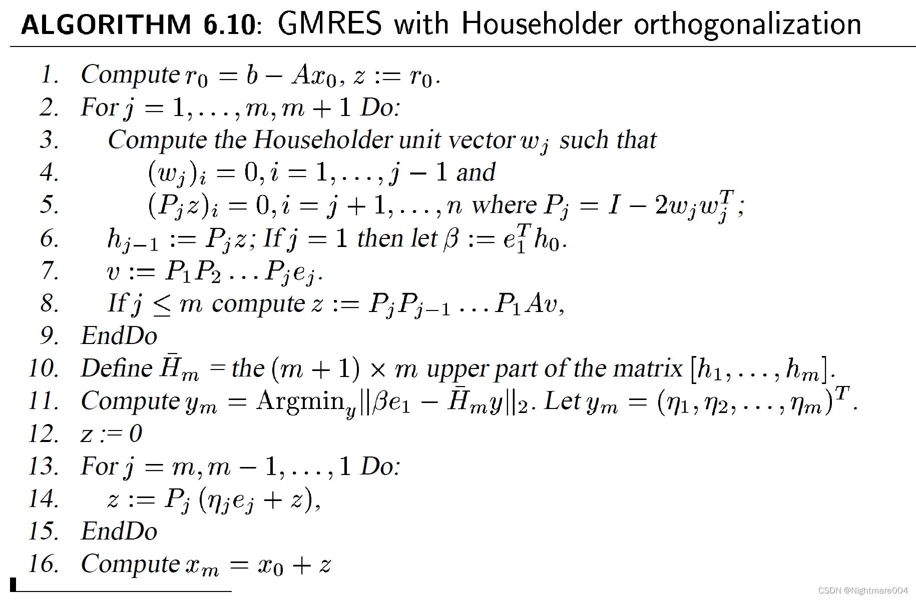 Arnoldi迭代与GMRES详解：求解线性方程组的高效算法-CSDN博客
