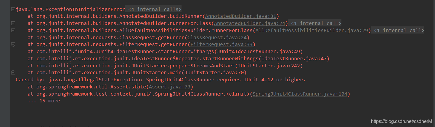 错误原因Caused by: java.lang.IllegalStateException: SpringJUnit4ClassRunner requires JUnit 4.12-CSDN博客