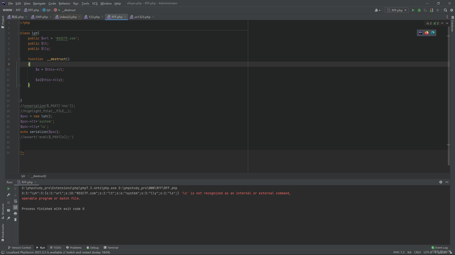[SWPUCTF 2022 新生赛]1z_unserialize和[SWPUCTF 2022 新生赛]ez_1zpo_青少年ctf ezunserialize-CSDN博客