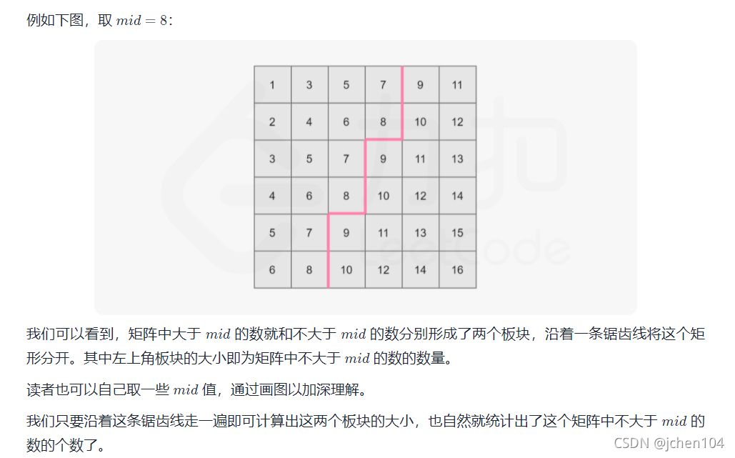 [LeetCode] 378. 有序矩阵中第 K 小的元素（二分解法与论证答案一定在数组中）_378 有序矩阵 对角线-CSDN博客