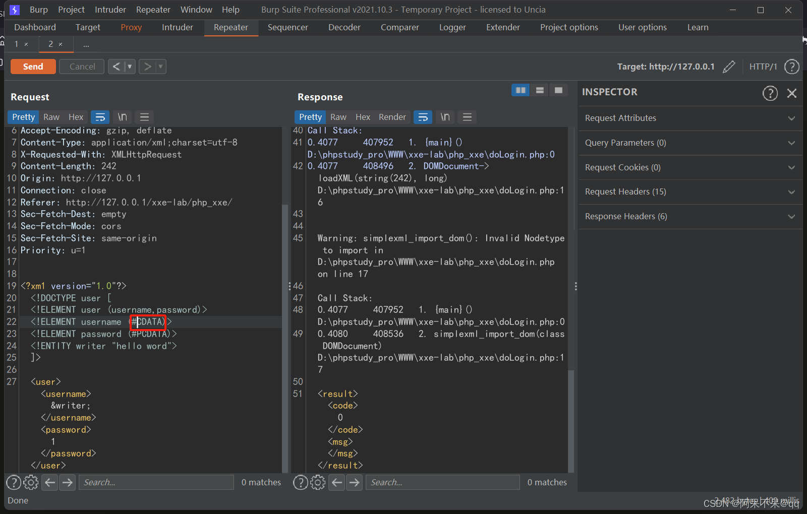 XXE漏洞学习——基础学习（ctfshow—web373）_ctfshow web373-CSDN博客