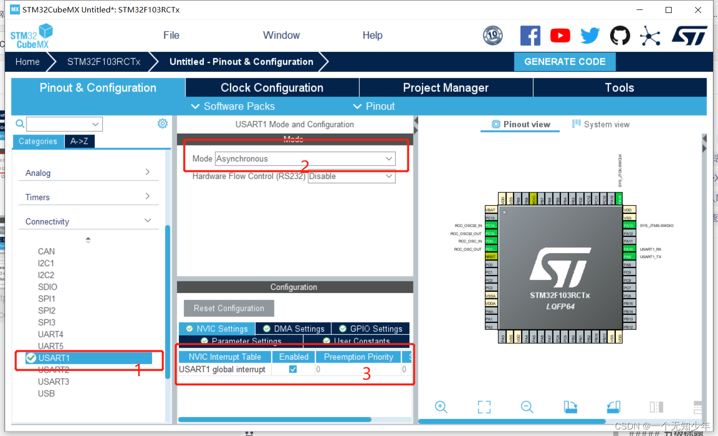 STM32cubeMX+HAL库+串口中断收发程序_stm32用hal库写标准的串口收发程序-CSDN博客
