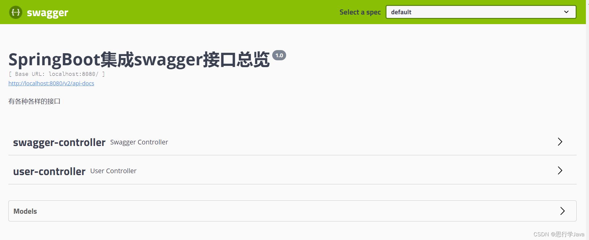 Swagger在springboot中的配置和使用_springboot配置swagger-CSDN博客