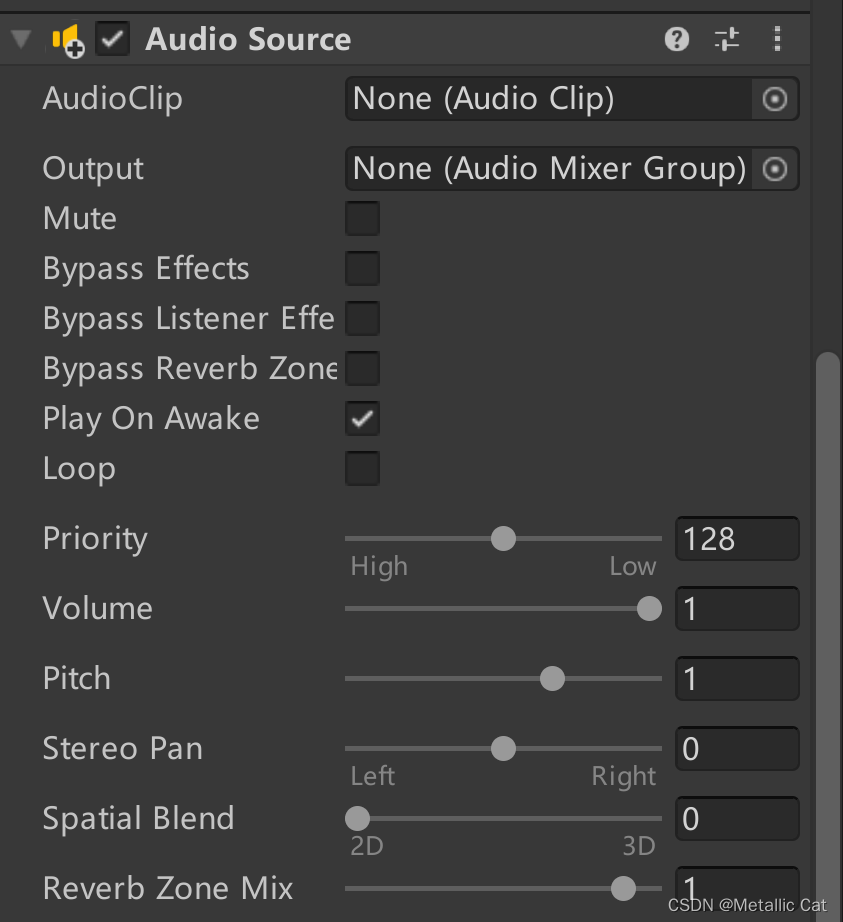 Unity 音频组件与脚本控制方法play On Awake Csdn博客 