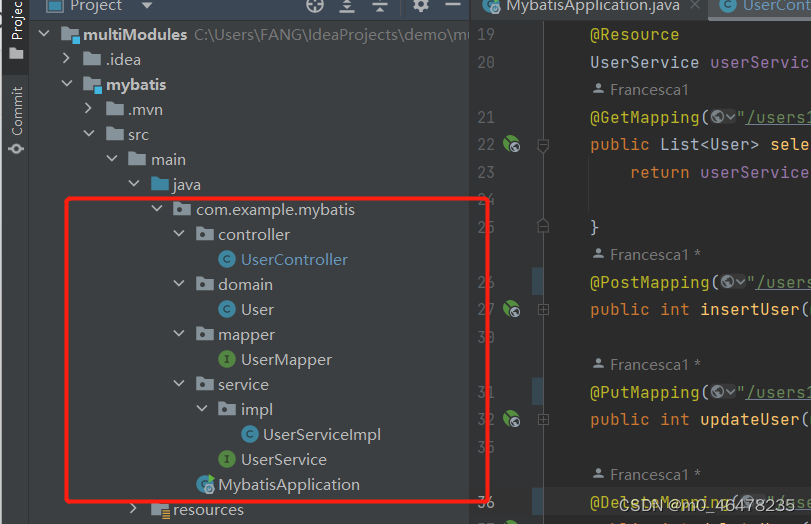 SpringBoot后端单表user 的CURD 功能代码_spring boot后端代码举例子-CSDN博客