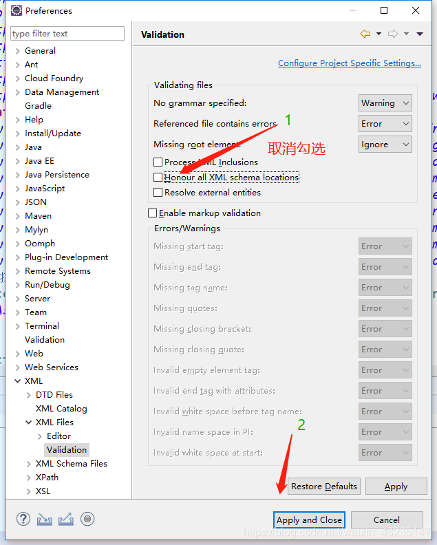 Eclipse中xml配置最上边报错multiple Annotations Found At This Line Referenced File Contains Errors