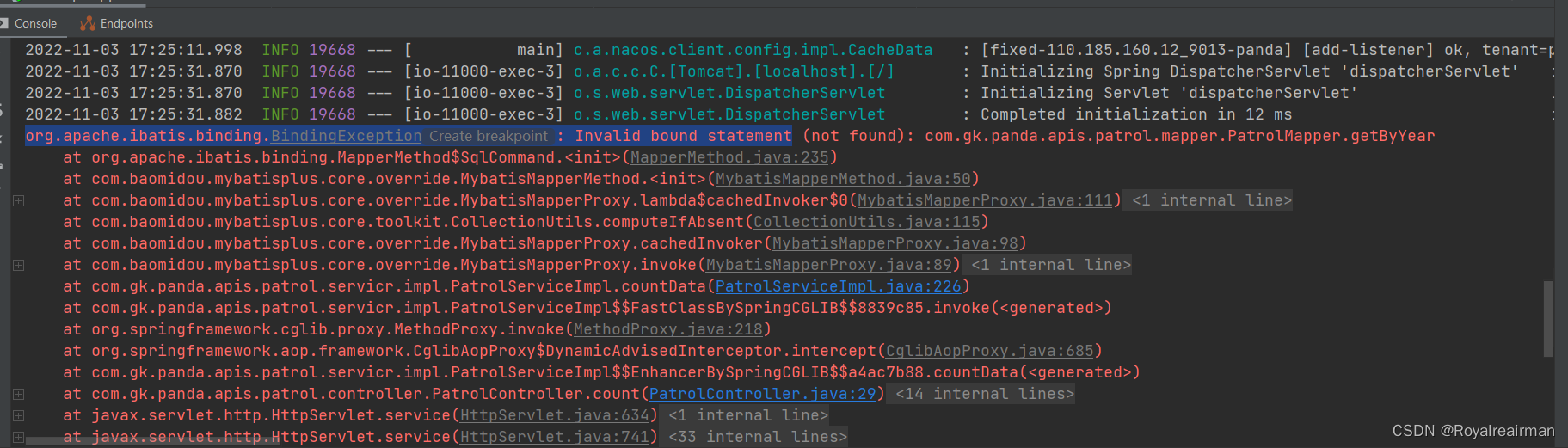 org.apache.ibatis.binding.BindingException: Invalid bound statement-CSDN博客