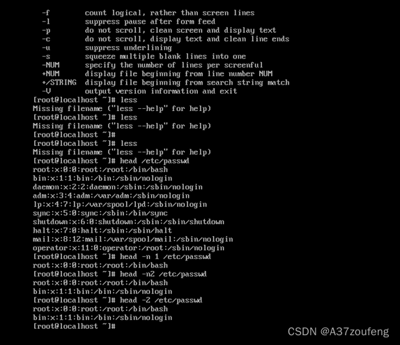 Linux文本查看命令：cat,tac,more,less与head-CSDN博客