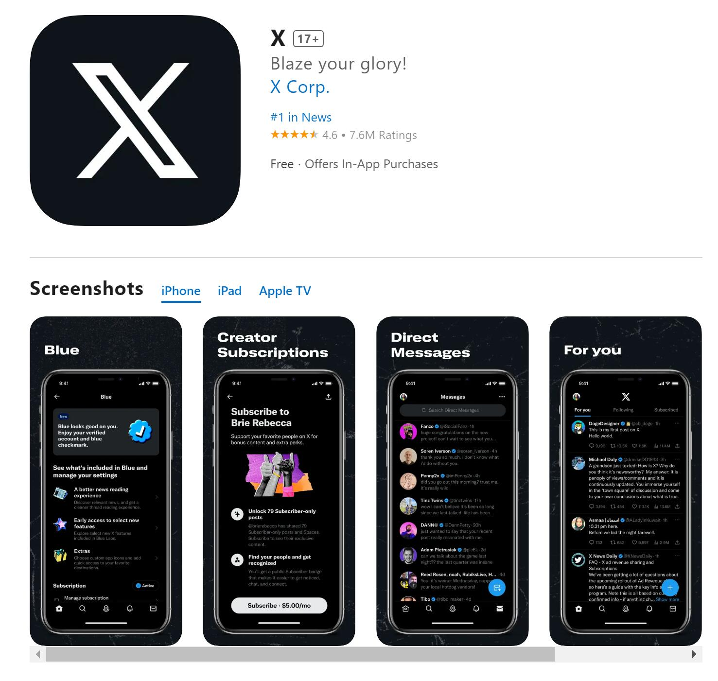 Twitter 在苹果 App Store 已更名为 X-CSDN博客