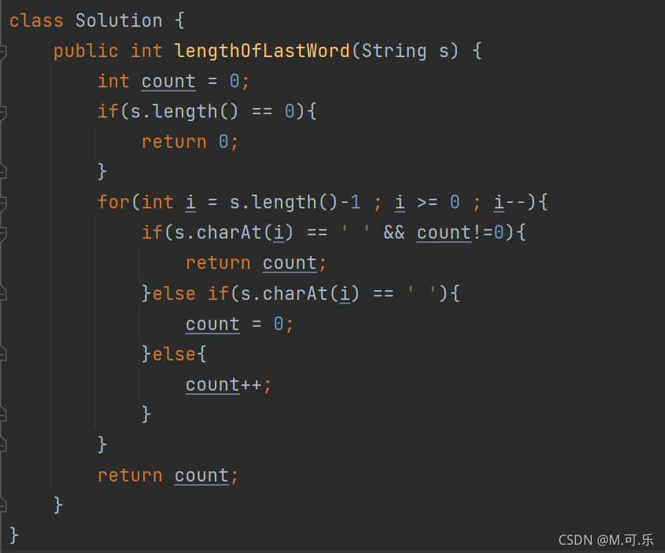 Leetcode58(java)获取最后一个单词的长度单词的长度java Csdn博客