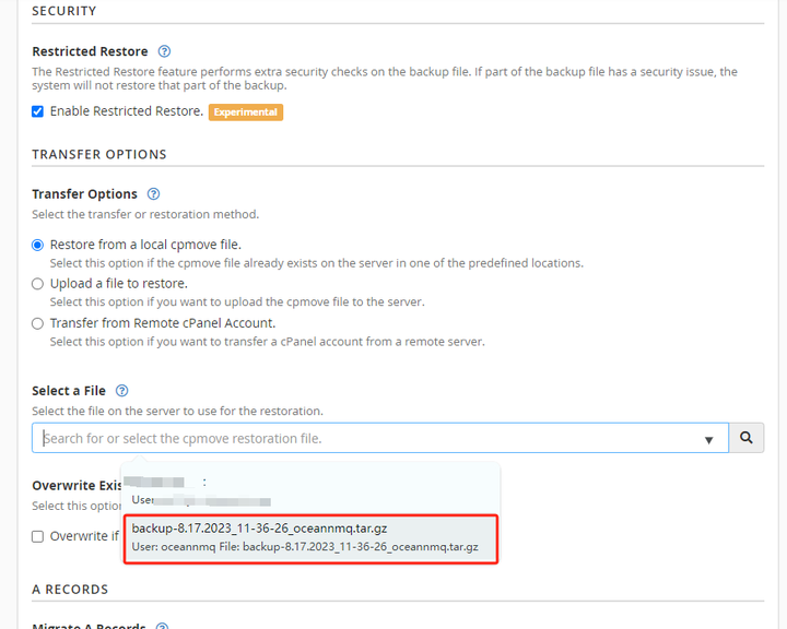 如何使用cPanel的Transfers功能迁移cPanel账户_cpanel opecart 服务器迁移-CSDN博客