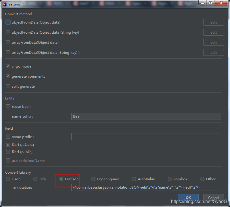 IDEA 用GsonFormat插件将JSONObject格式的String 解析成java类_idea 插件 json字符串转java对象-CSDN博客