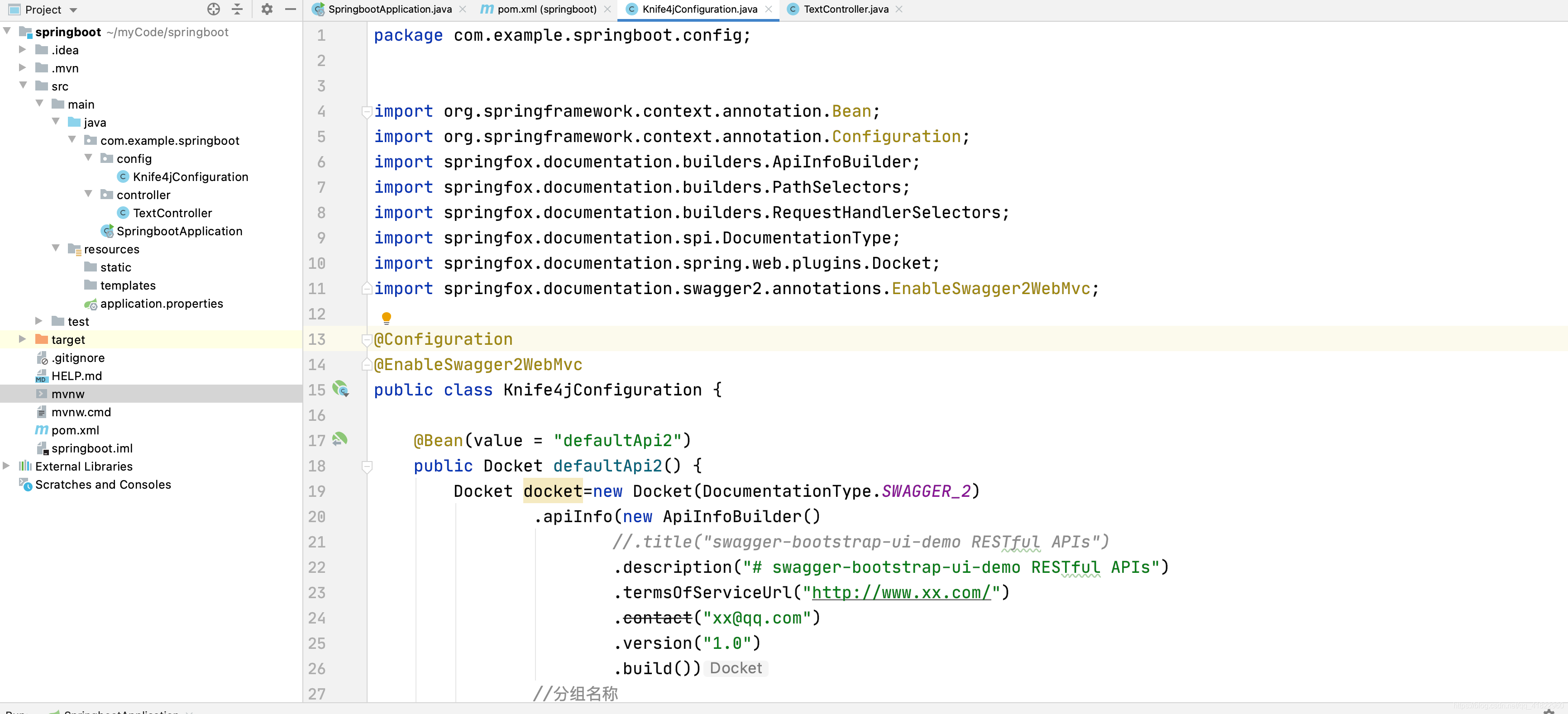Spring boot项目搭建knife4j接口文档_springboot knife4j 地址-CSDN博客