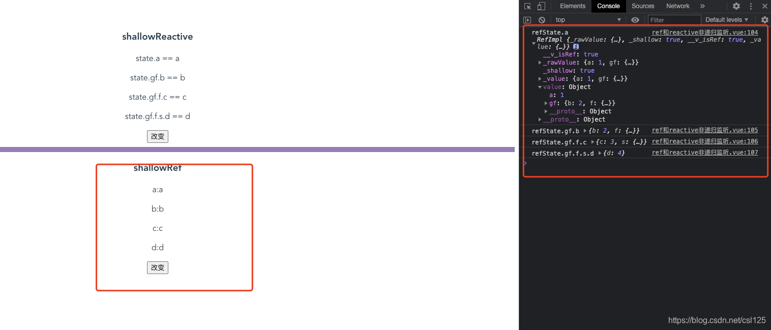 Vue3.0学习 - 第七节，ref和reactive 递归监听和非递归监听shallowRef、shallowReactive以及triggerRef_vue ref 对象监听-CSDN博客