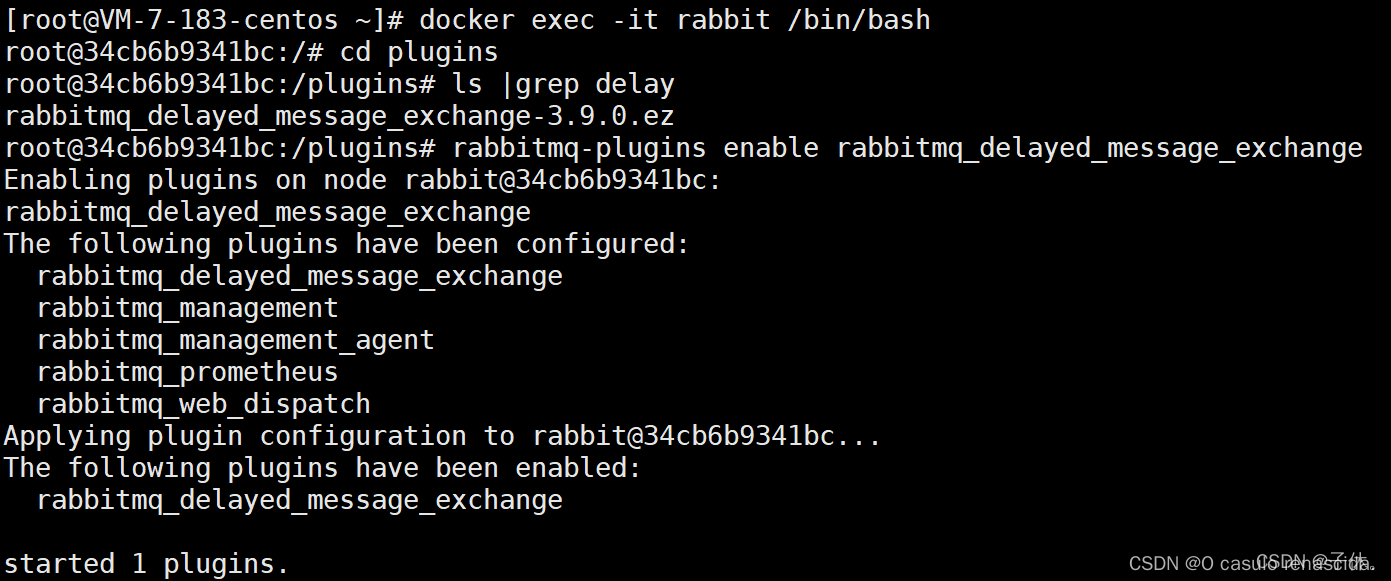 docker中，RabbitMQ安装延迟插件_rabbitmq 镜像启动支持 x-delayed-message-CSDN博客