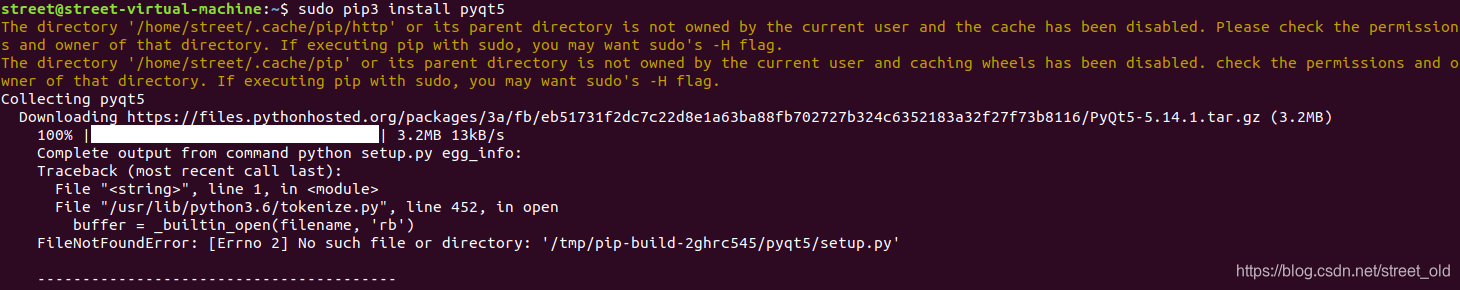 ubuntu安装pip3十出现Command "python setup.py egg_info" failed with error code 1 in /tmp/pip-build ...