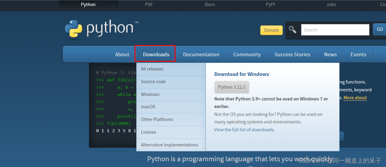 001、Python 下载与安装_python下载页面-CSDN博客