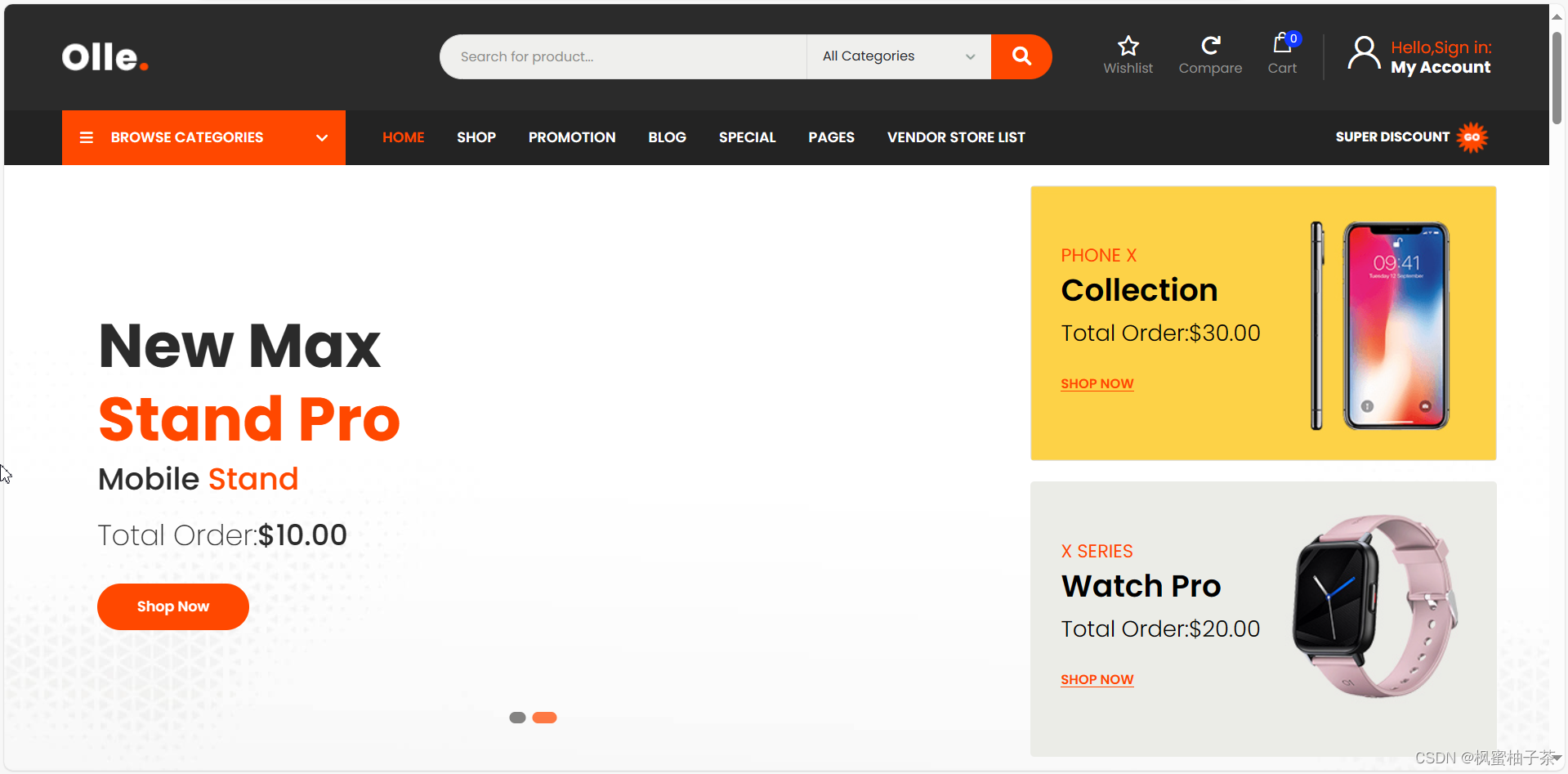 【前端素材】推荐优质在线电子数码商城网站设计Olle平台模板（附源码）_html购物网站需求分析-CSDN博客