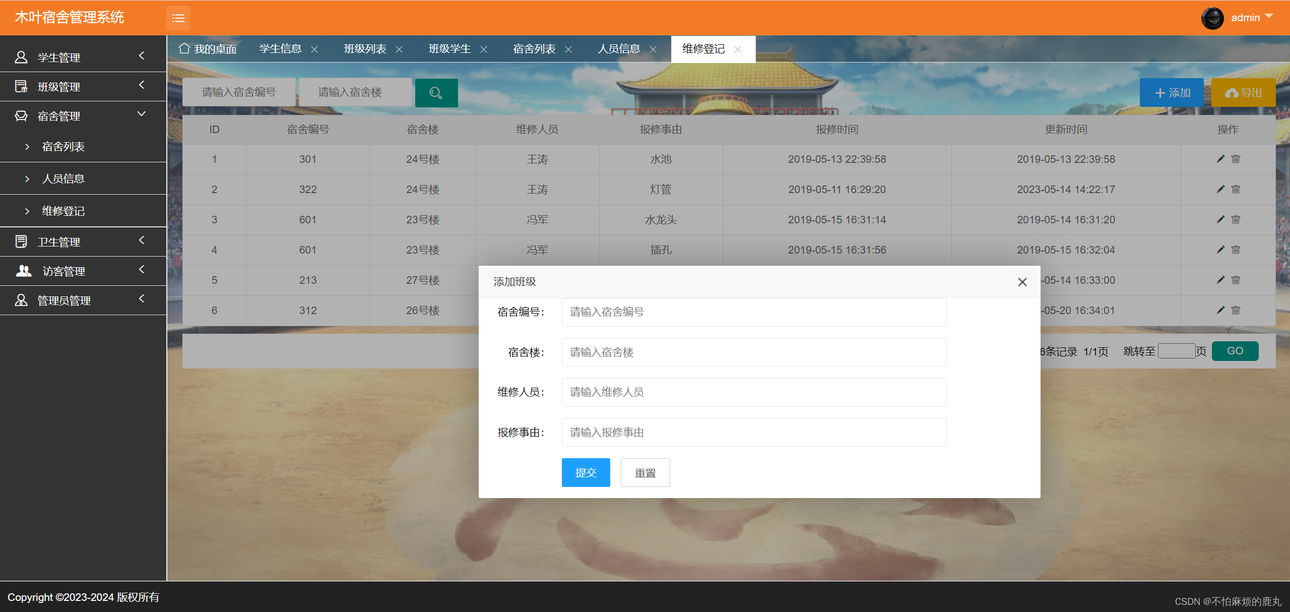 基于SSM/Layui框架的火影忍者风格学生宿舍管理系统_layui ssm 系统-CSDN博客