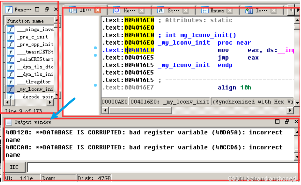【经验】IDA｜python 脚本怎么使用反汇编的变量，以及获取反汇编地址上的值，附 IDA的output窗口被不小心关掉了的打开方式_ida拼接变量-CSDN博客