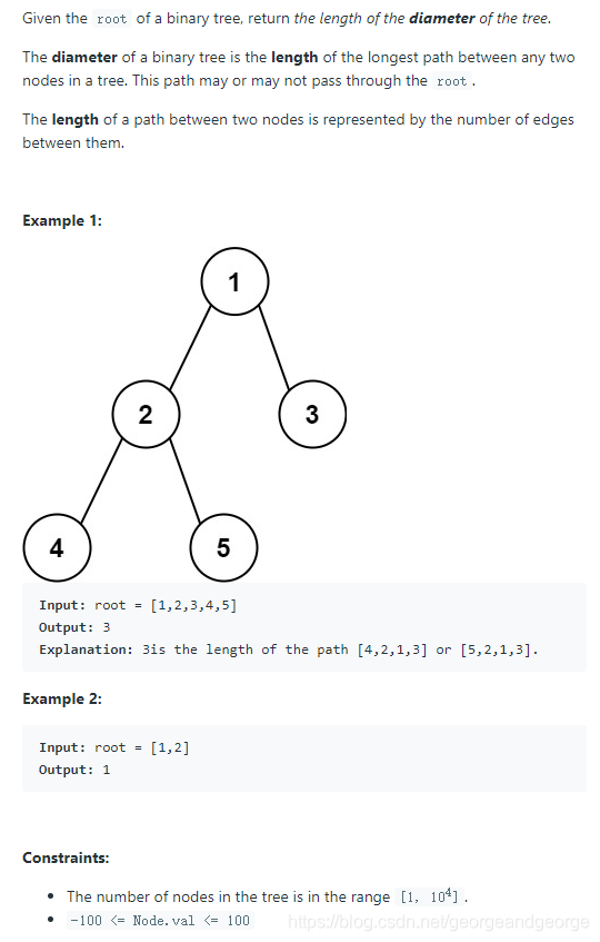 leetcode 543. Diameter of Binary Tree-CSDN博客