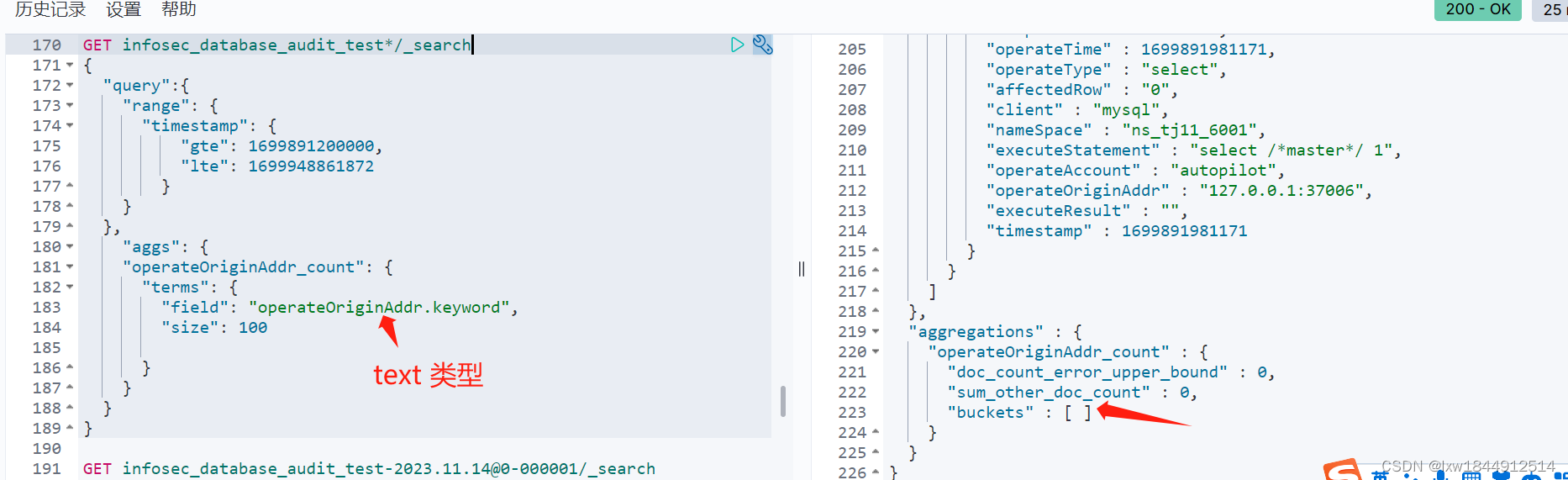 elastic: Error 400 (Bad Request): all shards failed [type=search_phase_execution_exception ...