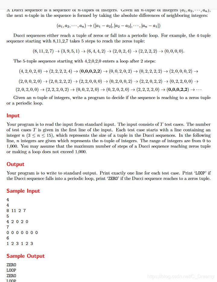 Ducci Sequence （水题）_ducci序列求解-CSDN博客