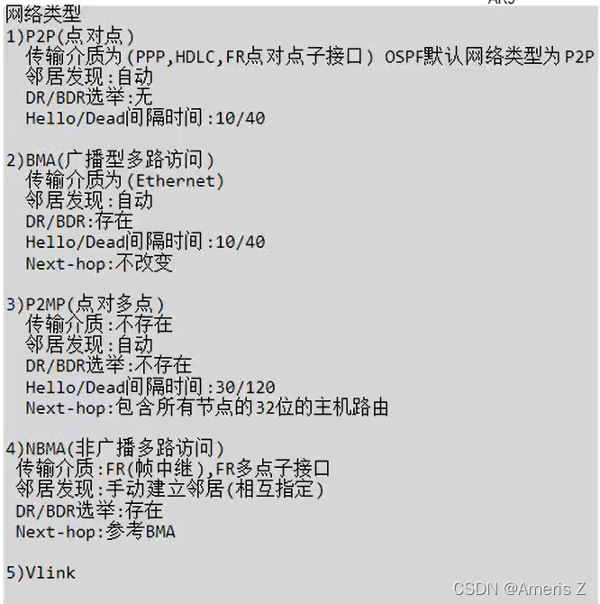 【ospf的网络类型】BMA、P2P、P2MP、NBMA、Vlink_ospf network-type p2p-CSDN博客