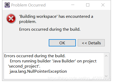 Errors occurred during the build.Errors running builder ‘Java Builder‘ on project ‘cn.nbcc.java ...