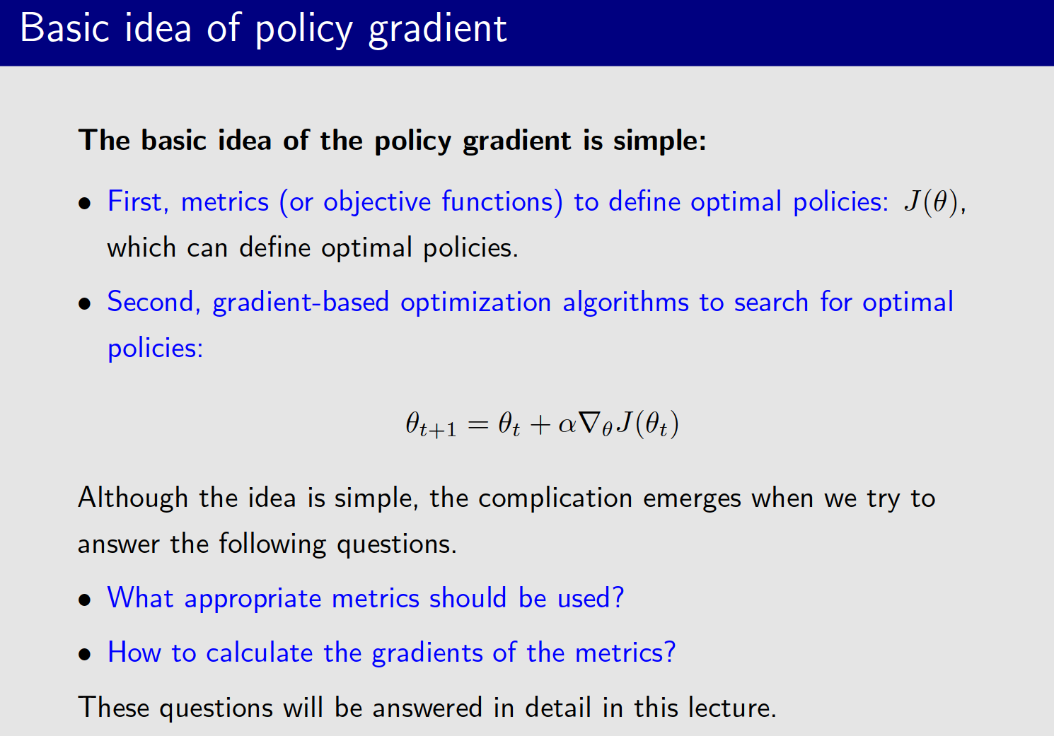 RL-赵-(九)-Policy-Based01：Policy Gradient Methods【用参数化的函数来拟合π，取代“表格形式”（表格 ...