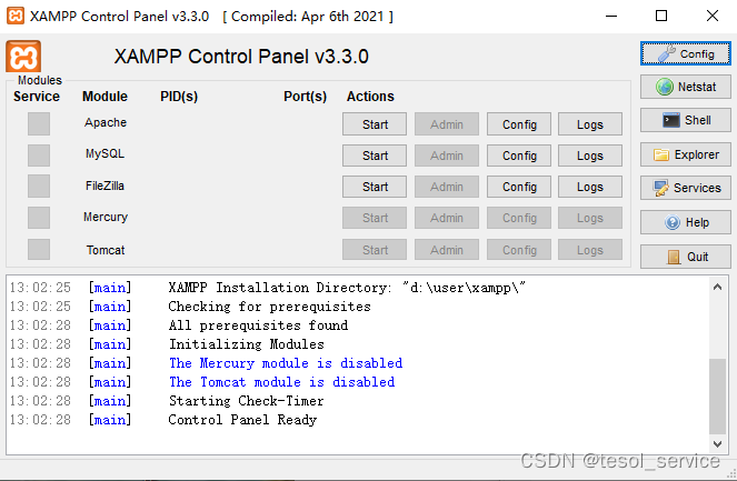 网站、小程序服务器环境搭建XAMPP+ThinkPHP_xampp thinkphp-CSDN博客