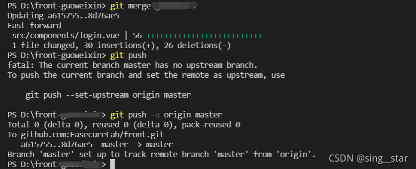 [rejected] master -＞ master (fetch first) error: failed to push some refs；master -＞ master(non ...