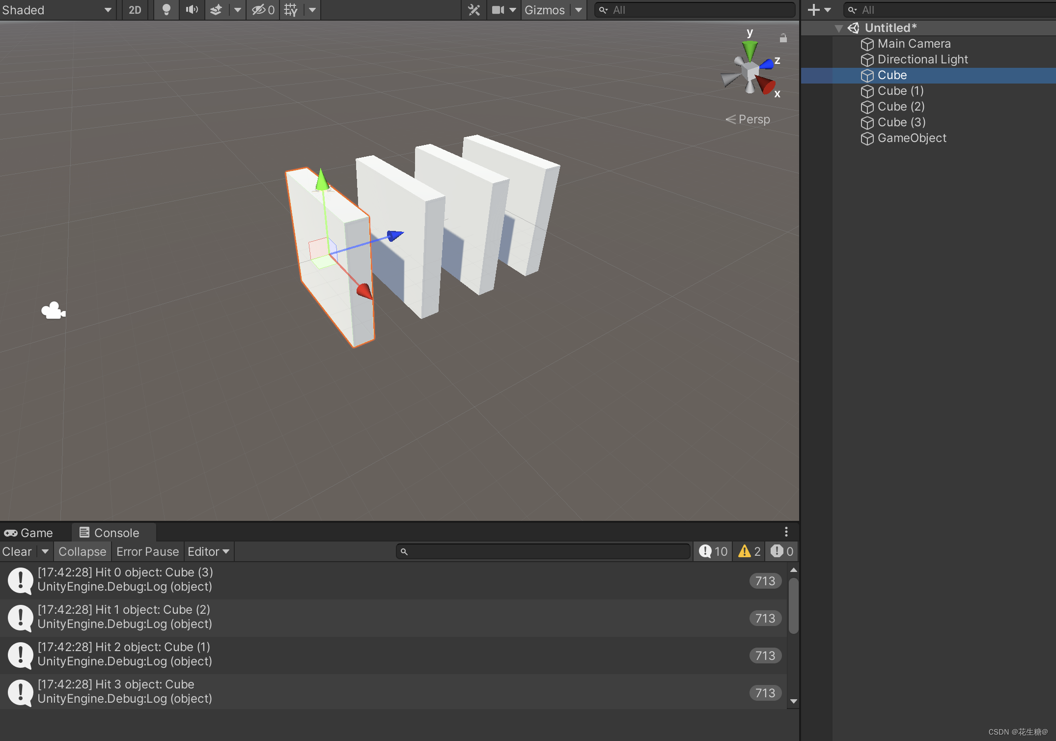 Unity 中检测射线穿过的所有的物体_unity射线穿透物体-CSDN博客