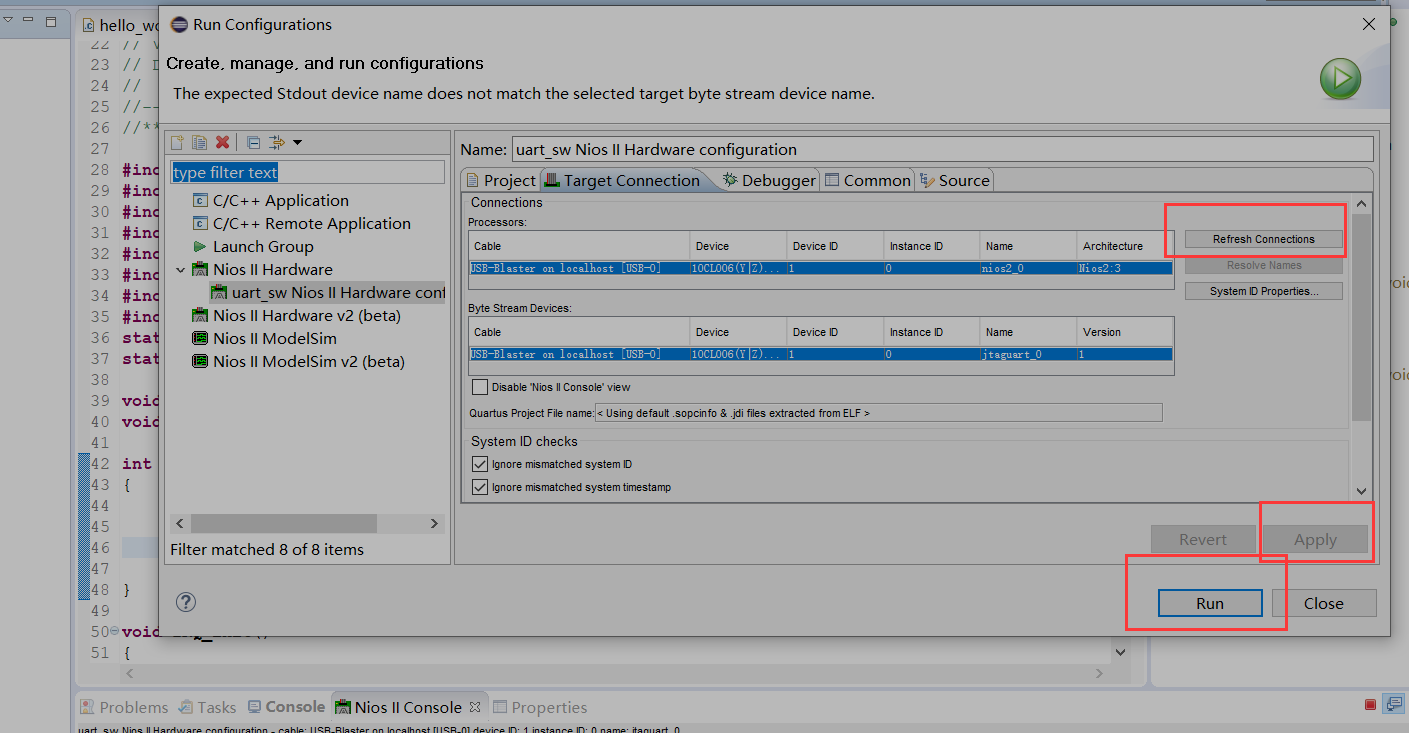 FPGA工程中eclipse软件常见的错误_system timestamp mismatch - connected ...