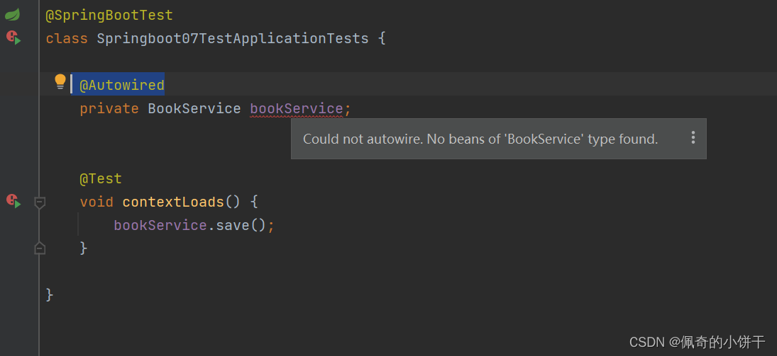 解决springboot junit测试时 @Autowired 自动注入Service层时Could not autowire. No beans of ‘XXXX‘ type found ...
