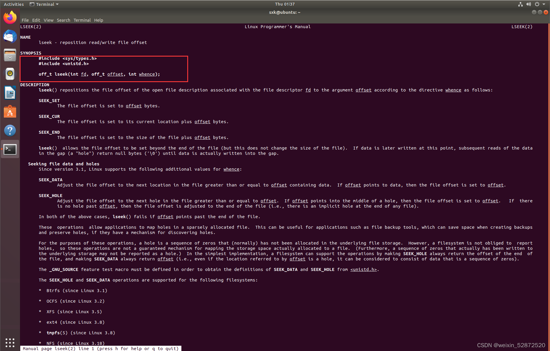 六、Linux文件 - lseek函数_linux c seek函数-CSDN博客