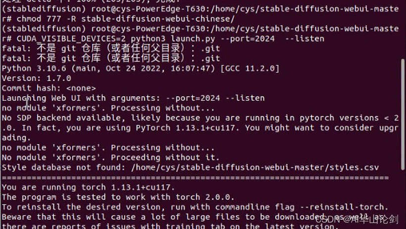 Ubuntu+GPU搭建Stable-Diffusion教程_stable diffusion cuda banben-CSDN博客