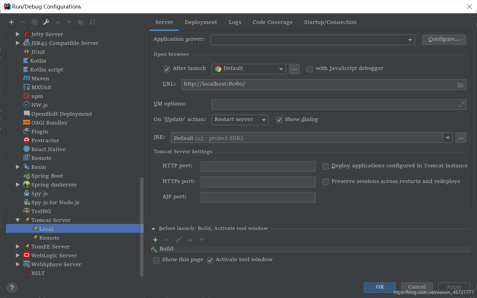 Intellij Idea配置Tomcat && Address localhost:8080 is already in use问题解决_idea地址localhost:80 已在使用中 ...